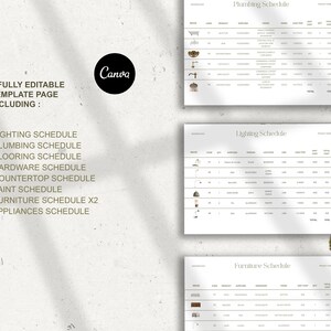 Interior Design Furniture, Fixtures and Finishes Schedule Template ...