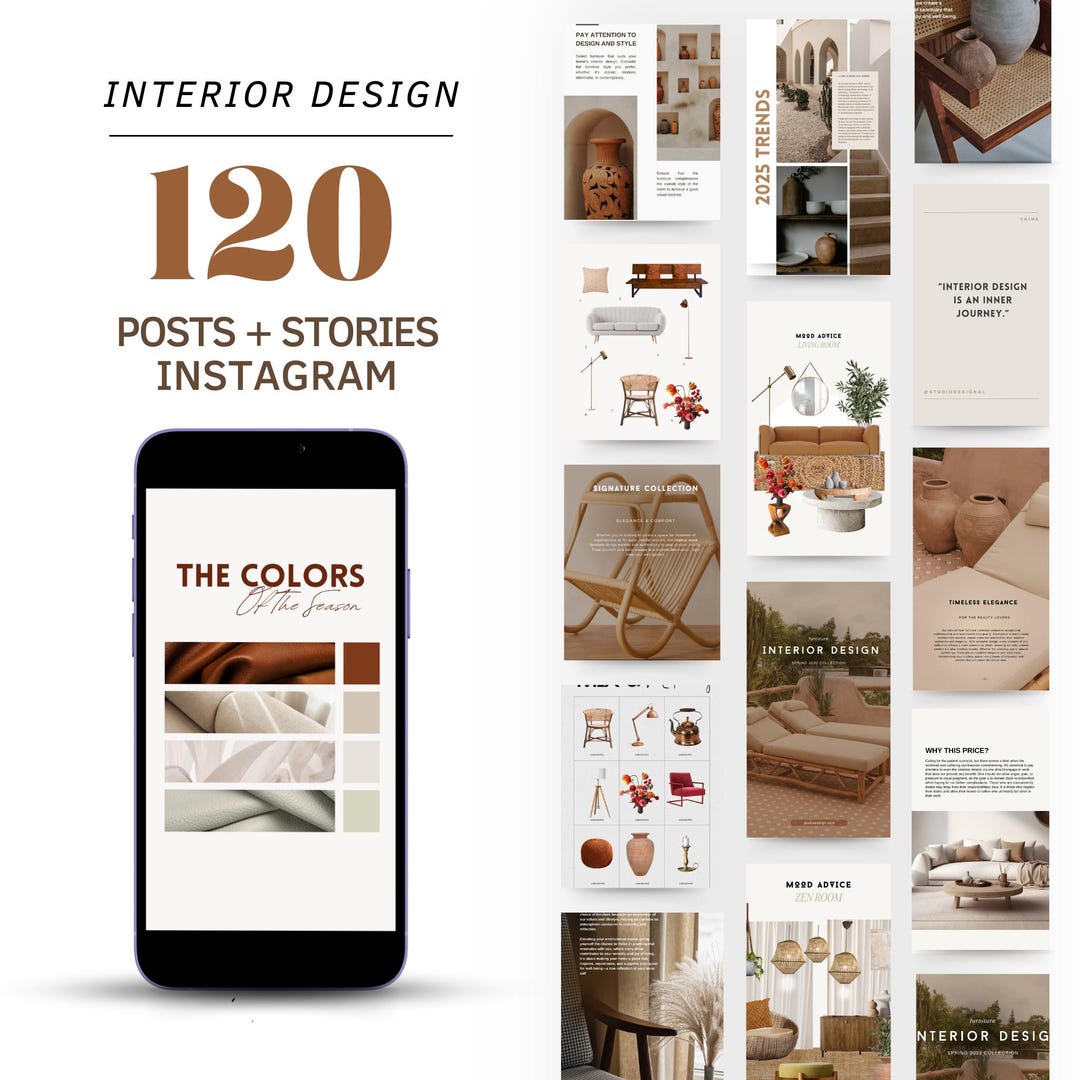 120 Interior Design Instagram Post Templates, Interior Decoration Posts ...