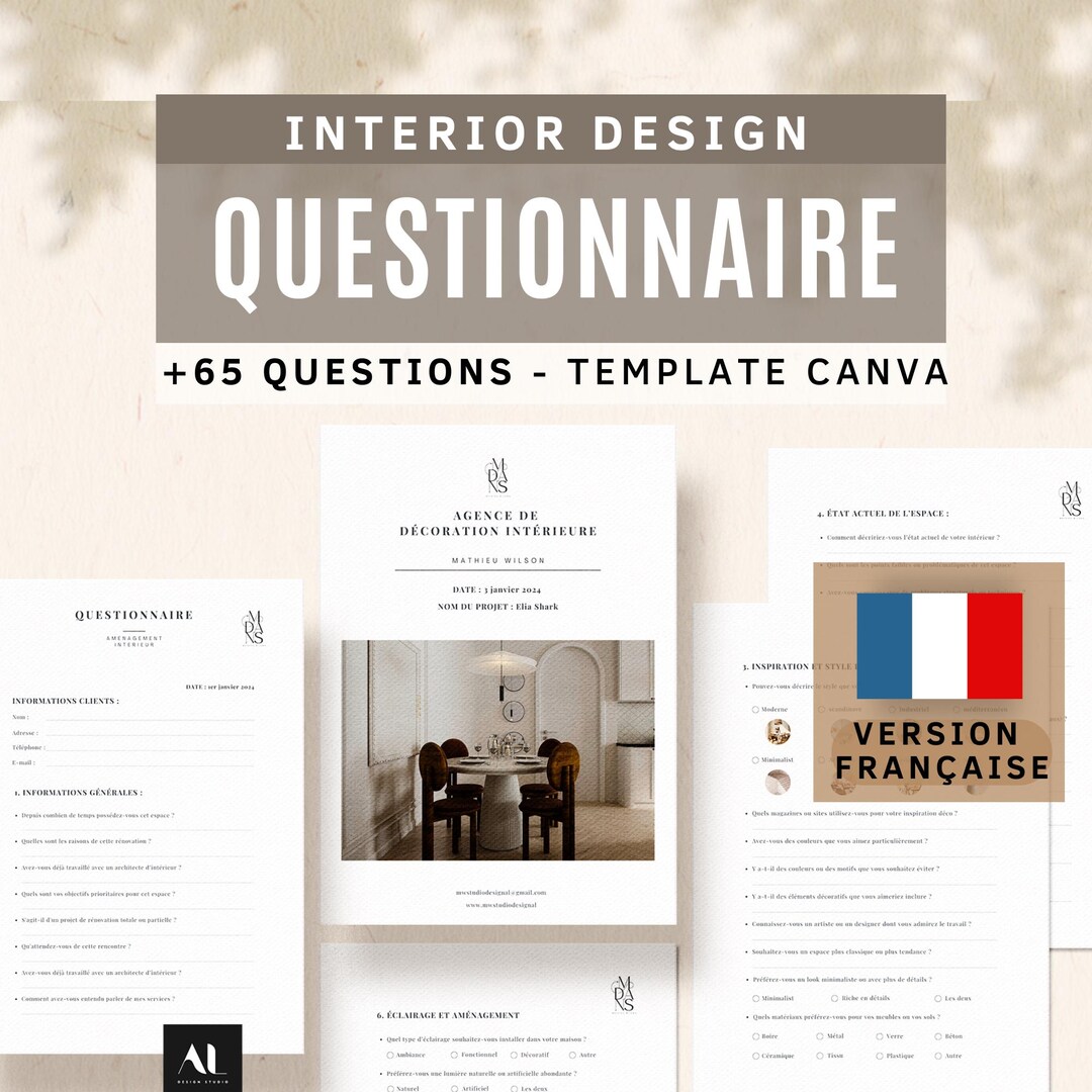Interior Designer Client Questionnaire Template | Onboarding Questions ...