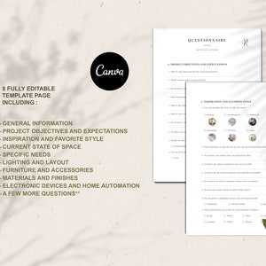 Interior Designer Client Questionnaire Template | Onboarding Questions ...