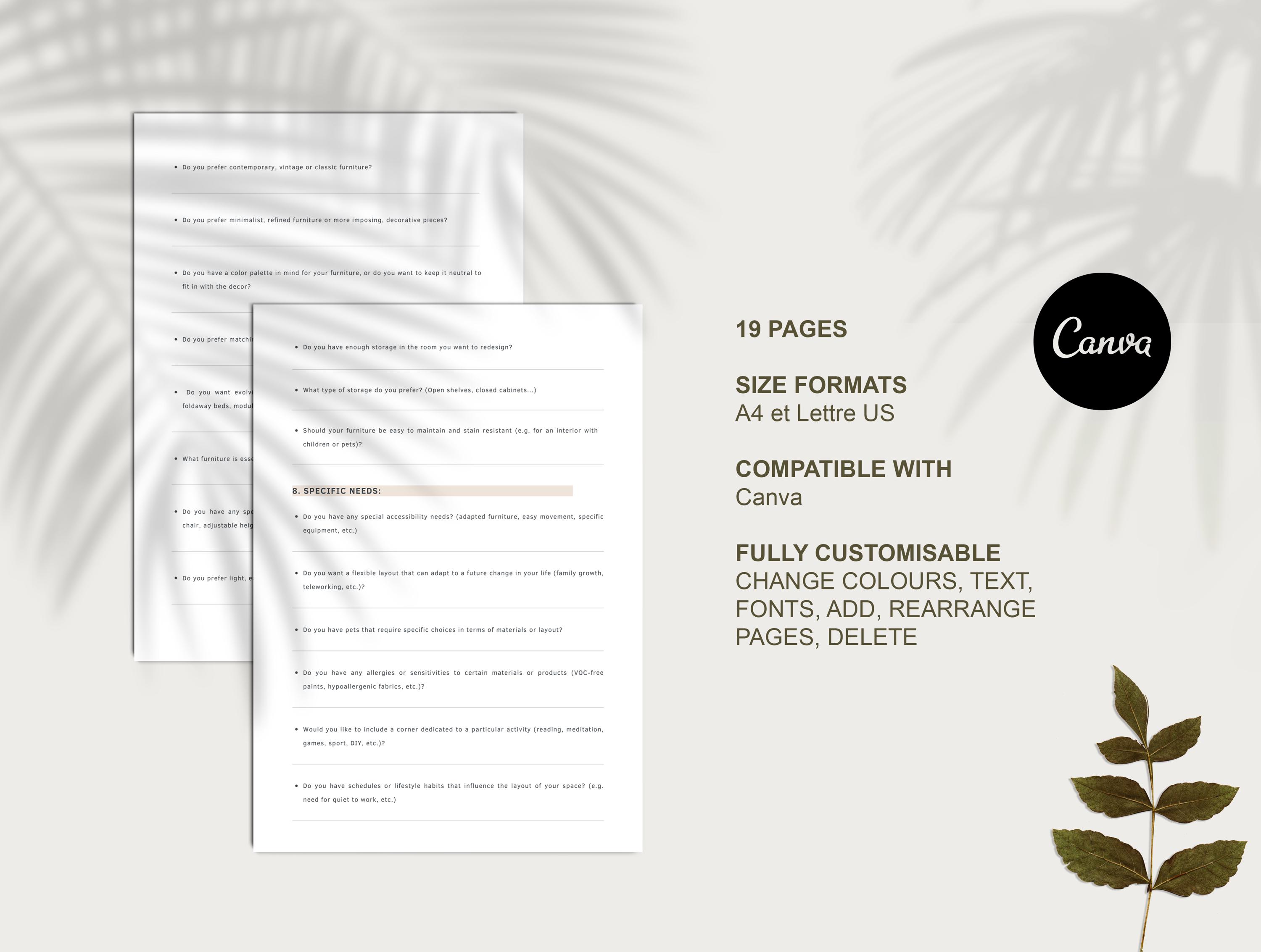 Interior Designer Client Questionnaire Template | Onboarding Questions ...