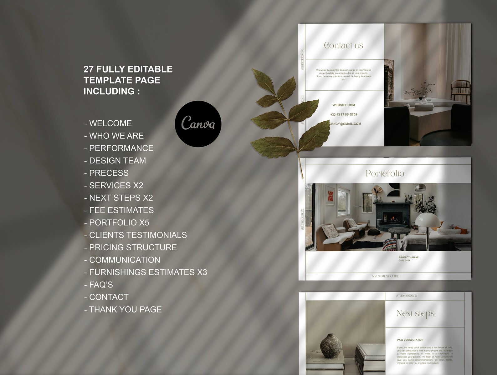 Professional Interior Design Pack, Set for Interior Decorators, Interior Architects, Canva ...