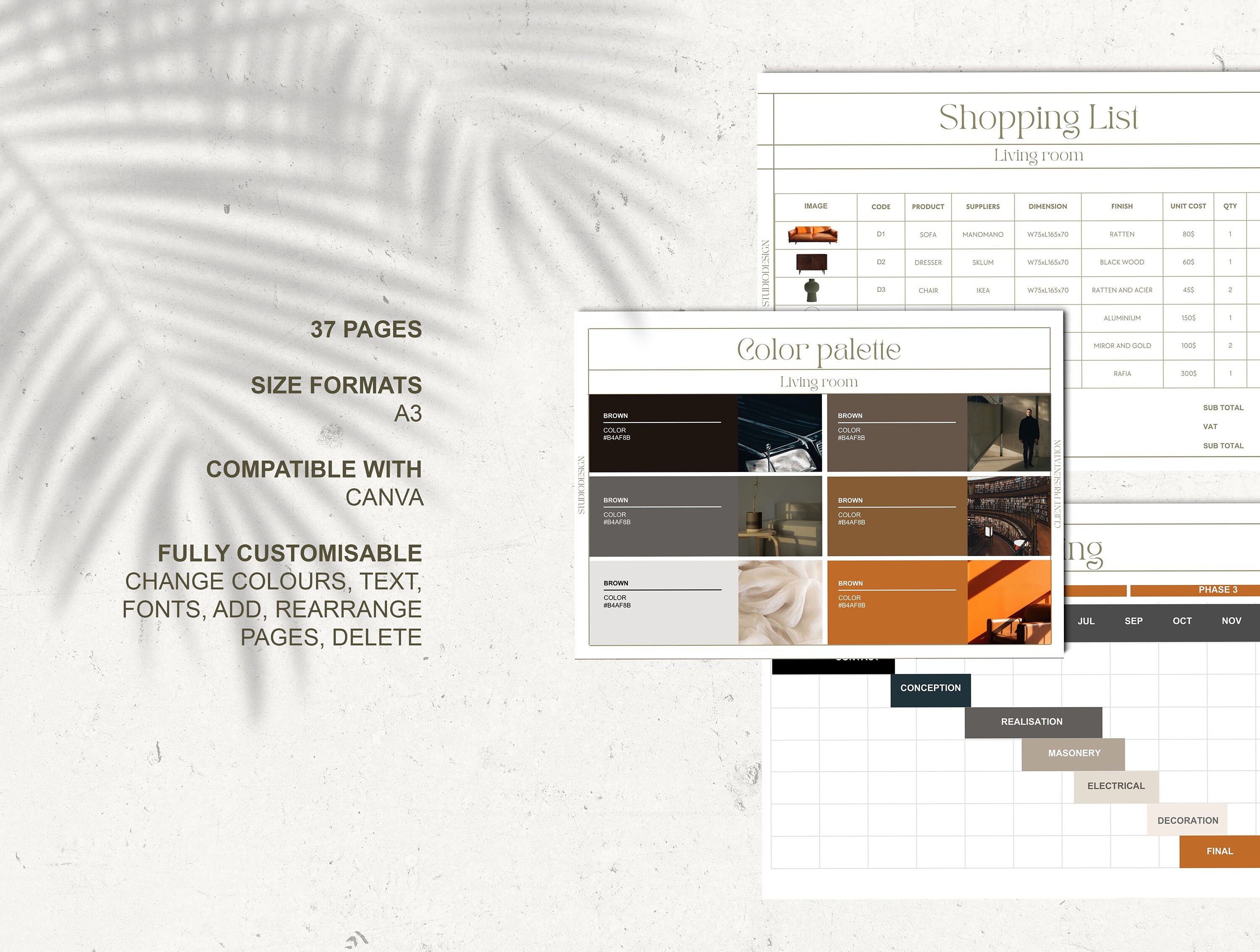 Interior Design Template, Interior Decoration Client Presentation ...
