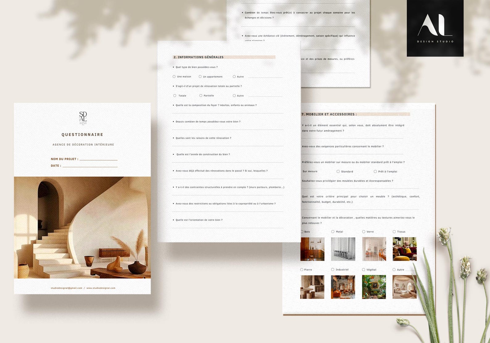 Interior Designer Client Questionnaire Template | Onboarding Questions ...