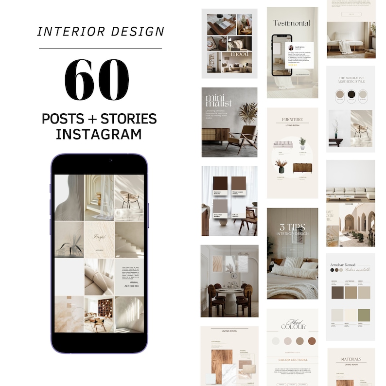 60 Interior Design Instagram Post Templates, Interior Decoration Posts ...