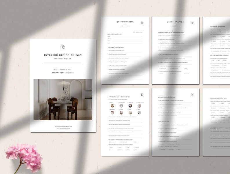 Interior Designer Client Questionnaire Template | Onboarding Questions ...