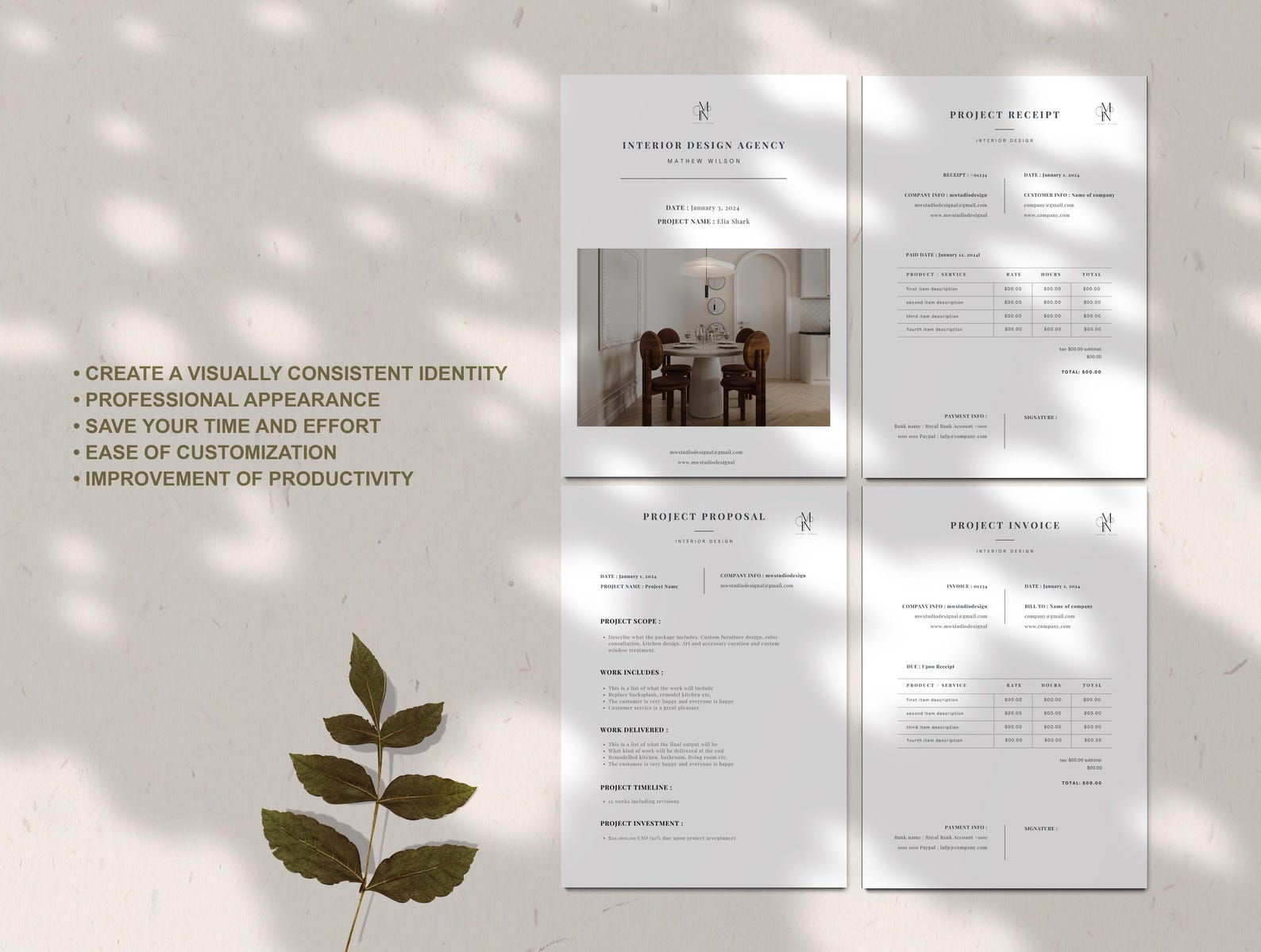 Interior Design Forms Contract Canva | Interior Designer Bundle ...