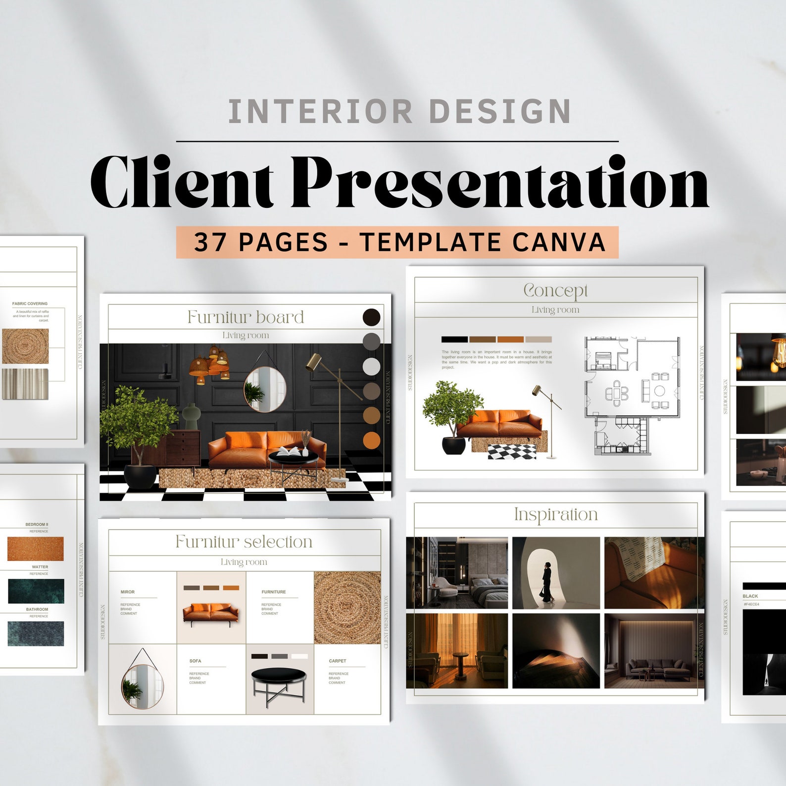 Interior Design Template, Interior Decoration Client Presentation ...