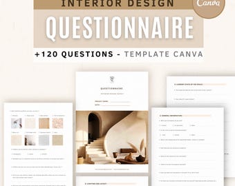 Interior Designer Client Questionnaire Template | Onboarding Questions Canva | Minimalist Design ...