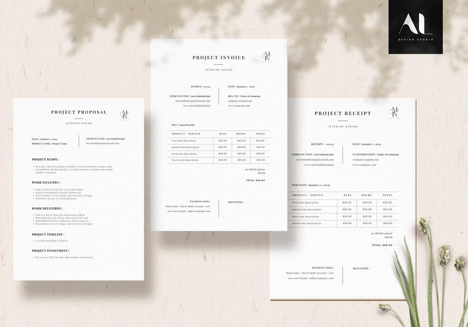 Interior Design Forms Contract Canva | Interior Designer Bundle ...