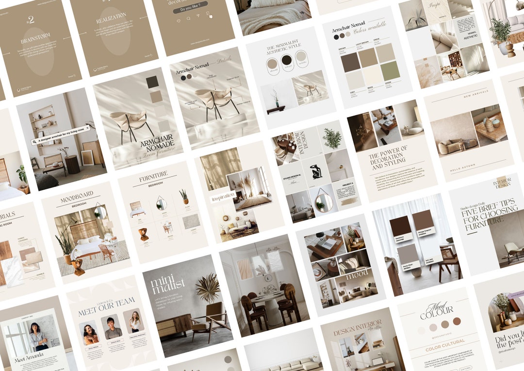 120 Interior Design Instagram Post Templates, Interior Decoration Posts ...