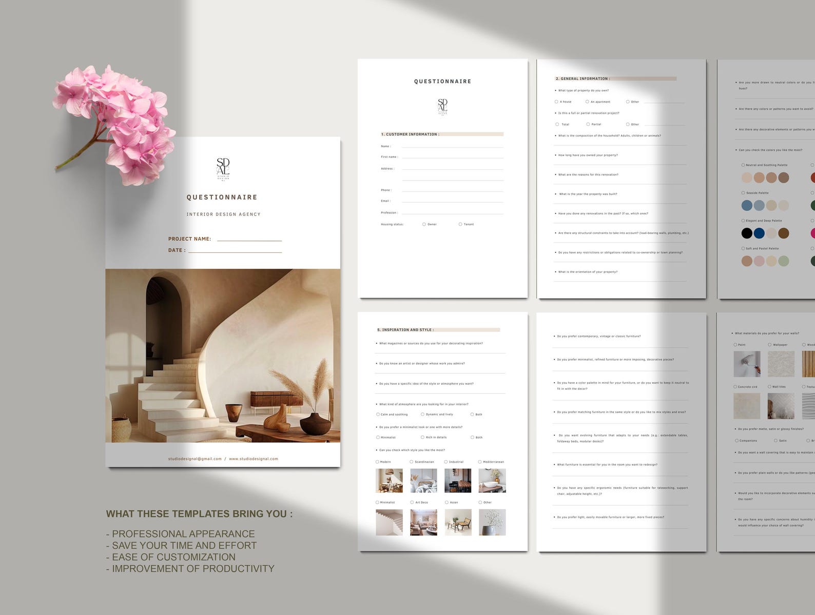 Interior Designer Client Questionnaire Template | Onboarding Questions ...