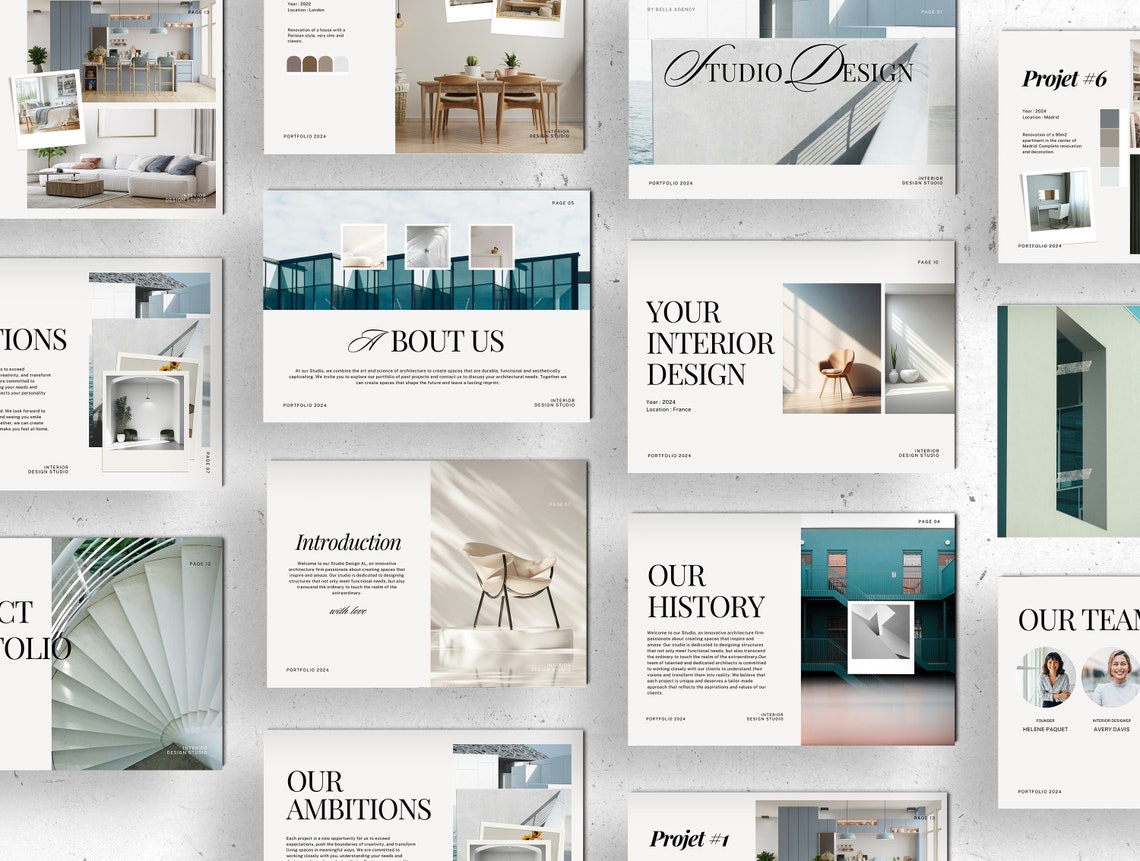 Interior Designer Portfolio Template Ebook Canvas Creative Lookbook ...