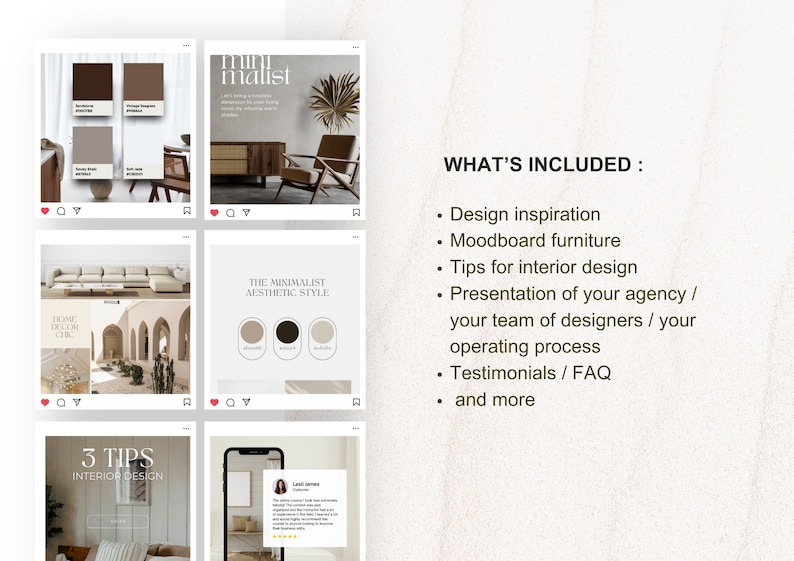 60 Interior Design Instagram Post Templates, Interior Decoration Posts ...