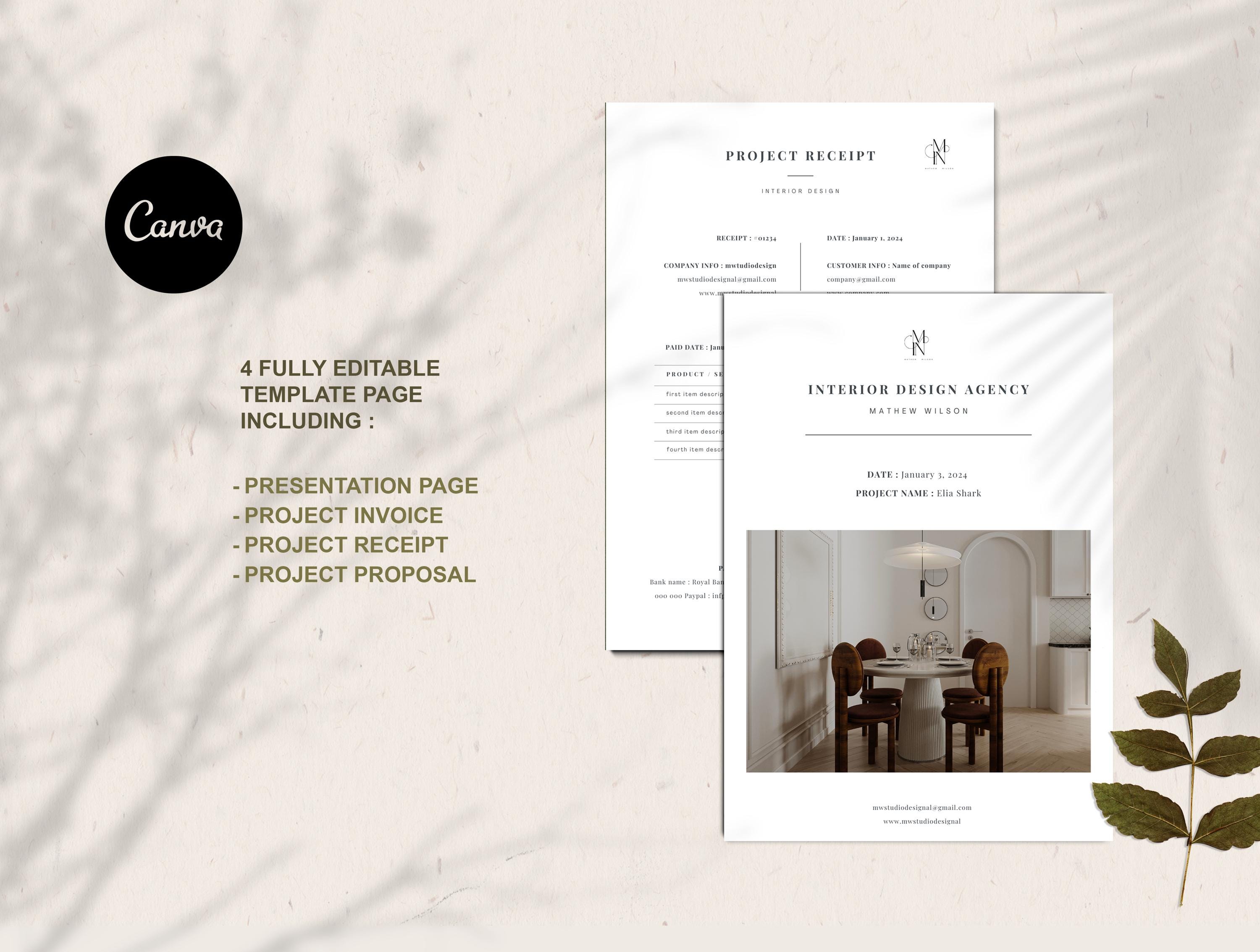 Interior Design Forms Contract Canva | Interior Designer Bundle ...