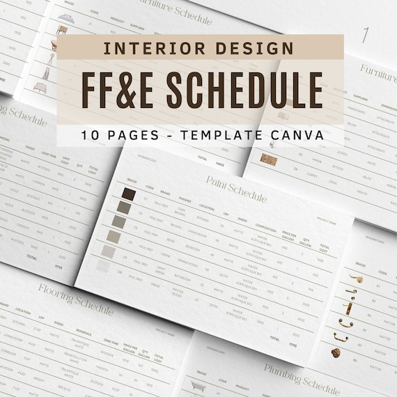 Interior Design Furniture Schedule Example