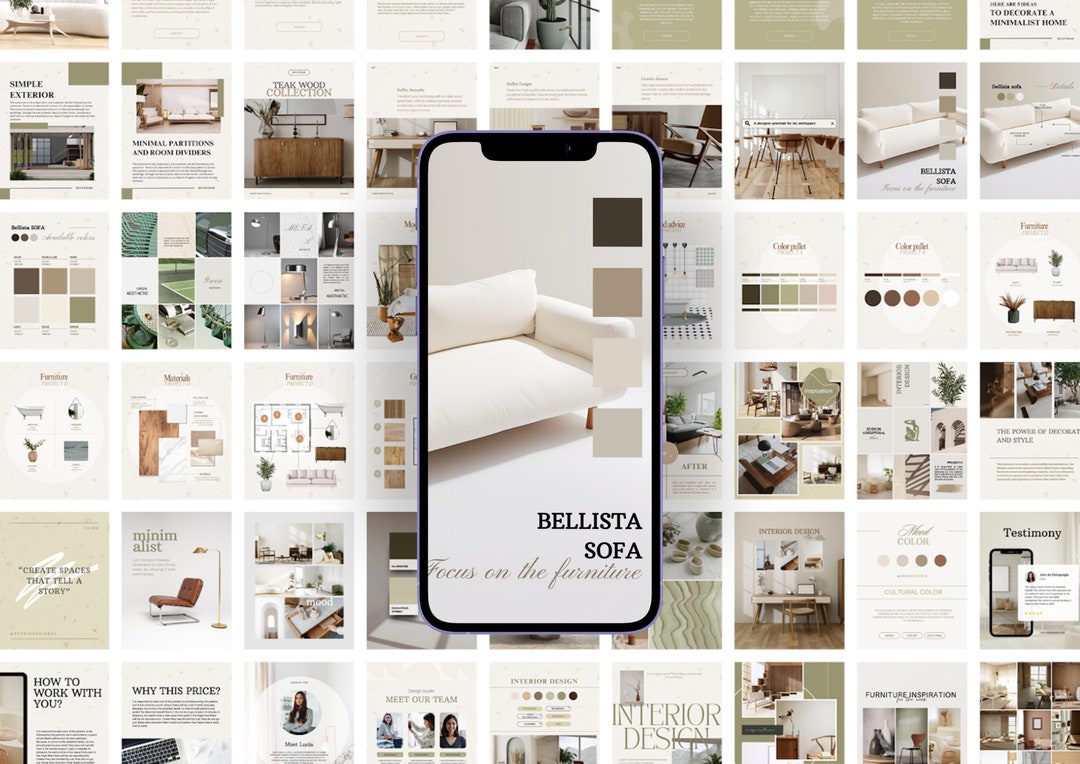 Interior Design Instagram Post Templates, Interior Decoration Posts and ...