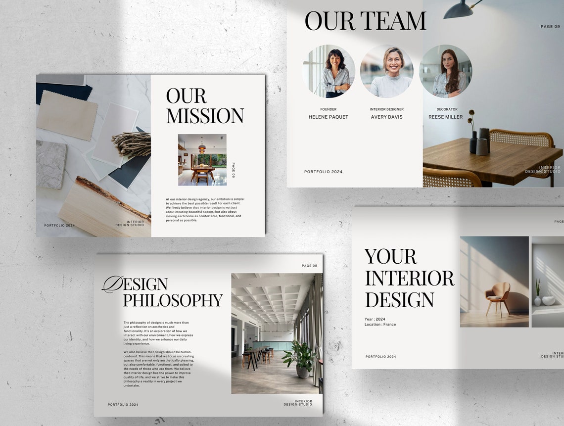 Interior Designer Portfolio Template Ebook Canvas Creative Lookbook ...