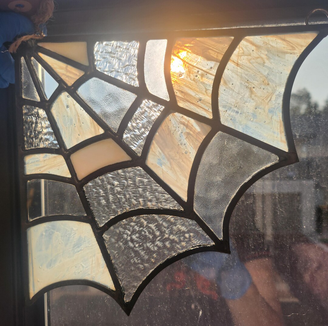 Leadlight Stained-glass Corner Cobweb - Etsy