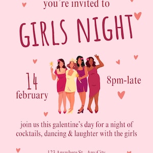 Girls Night Template - Etsy