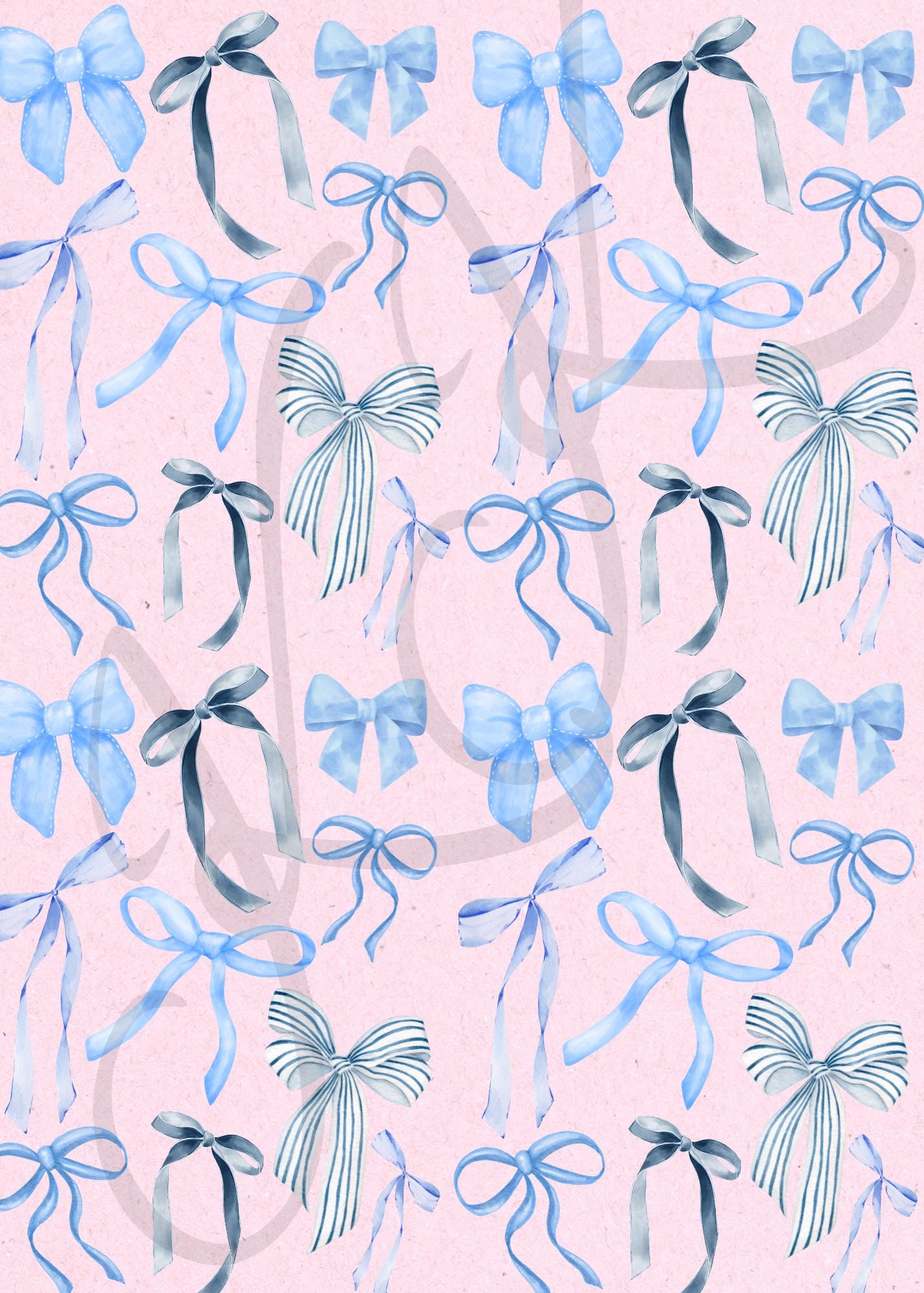 INSTANT DOWNLOAD-- Blue Bow Print - Etsy