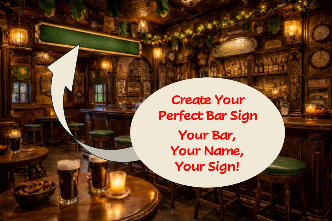 Personalized "your Name Here" Vintage Pub Canvas Print: Rustic Tavern ...