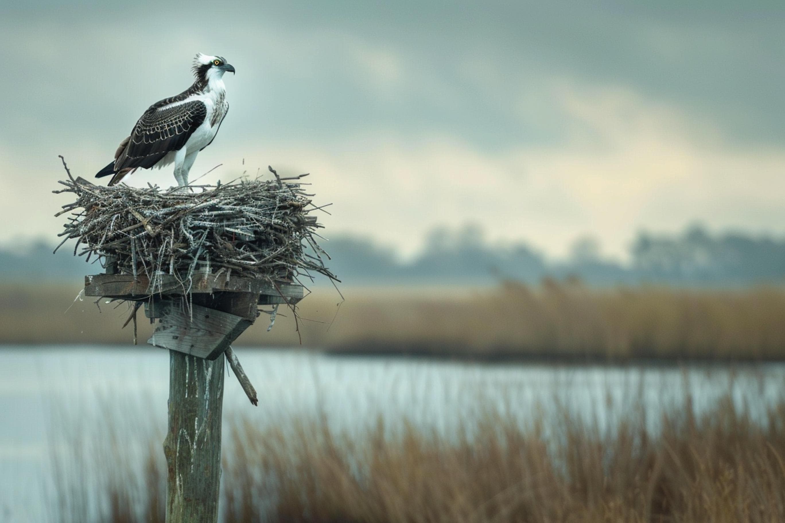 Osprey Photography Print: Bird of Prey on Nest, Coastal Wall Art - Etsy