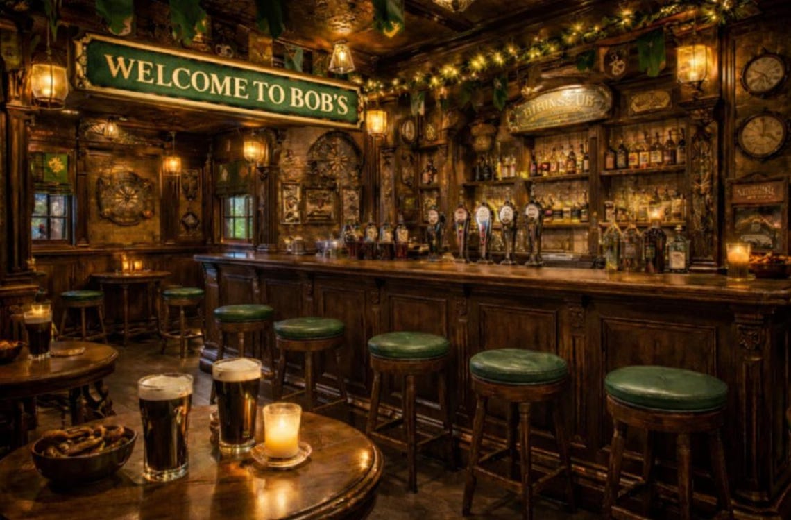 Personalized "your Name Here" Vintage Pub Canvas Print: Rustic Tavern ...