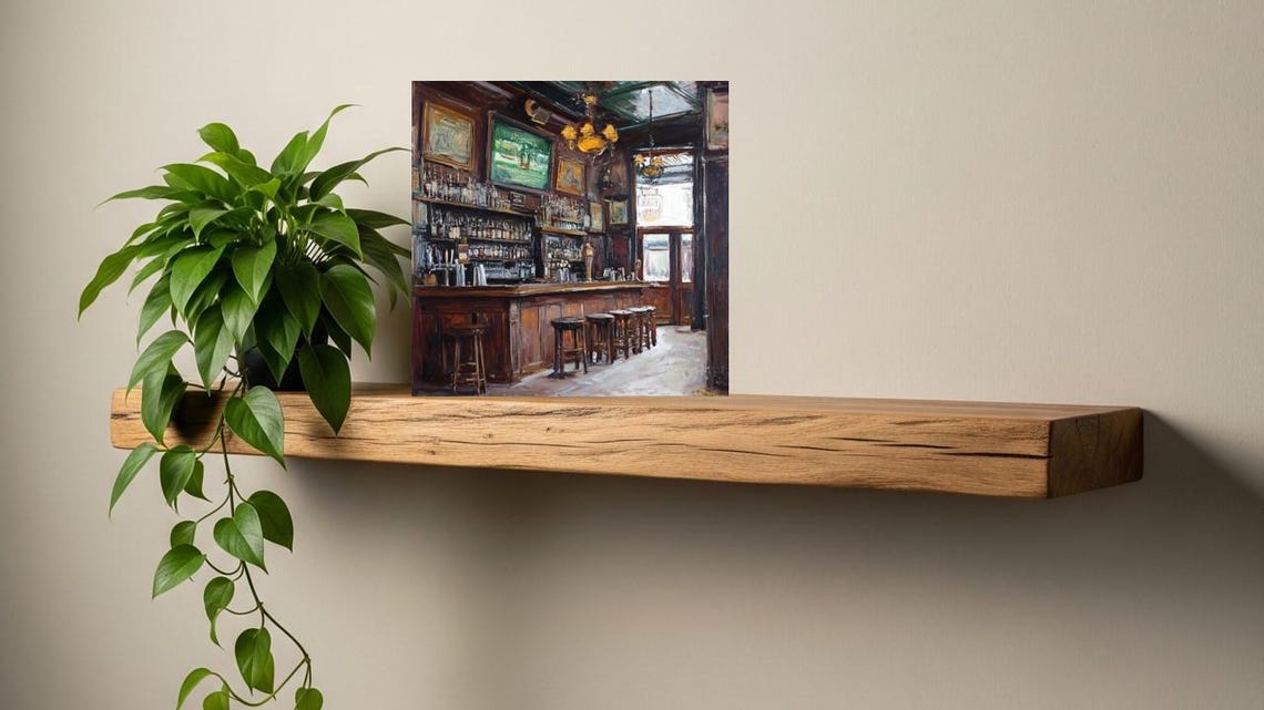 Vintage Irish Pub Print: Rustic Tavern Painting for Home Bar - Etsy