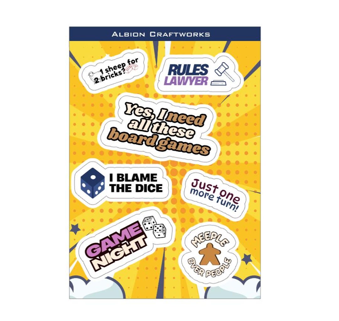 Board Game Sticker Sheets, Funny and Cute - Etsy