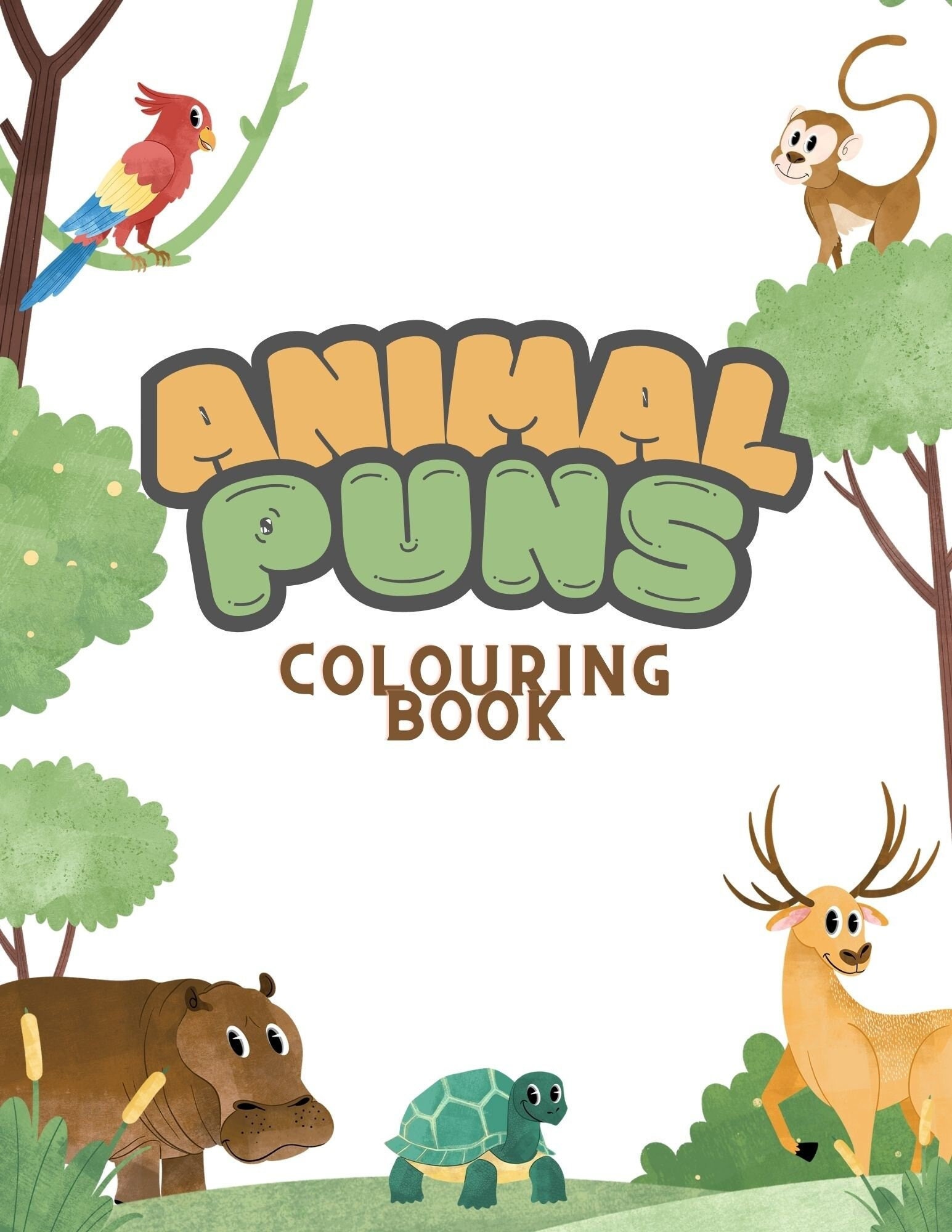 15 Printable Colouring Book, Funny Animal Puns - Etsy