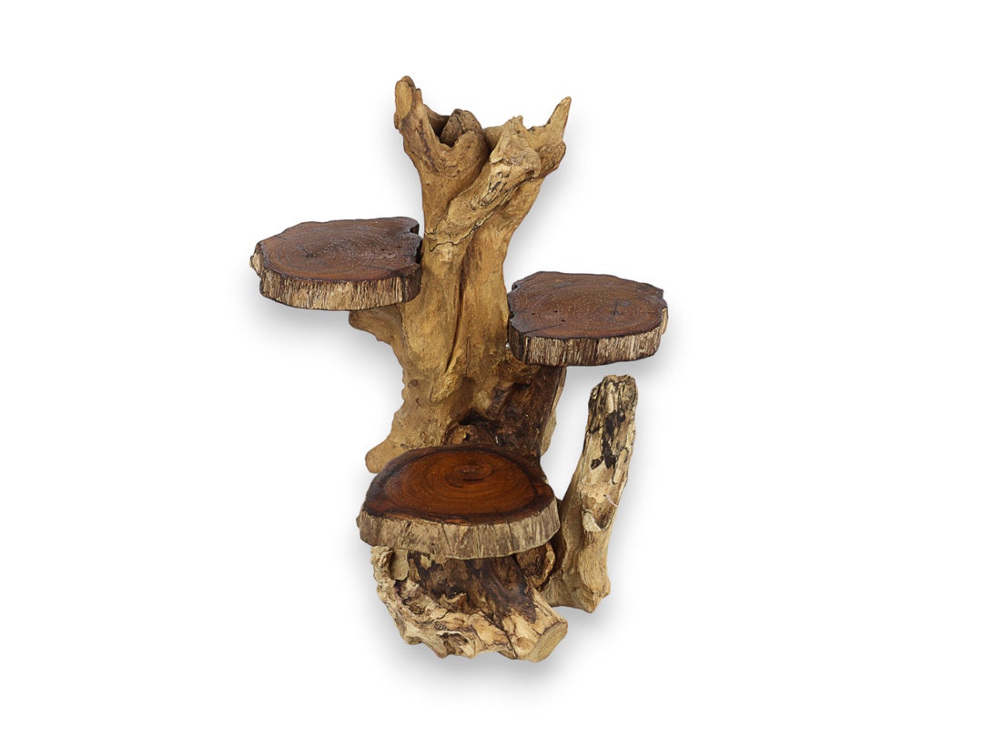 Rustic Wooden Display Stand Handcrafted Multi-level Shelf From Bali ...
