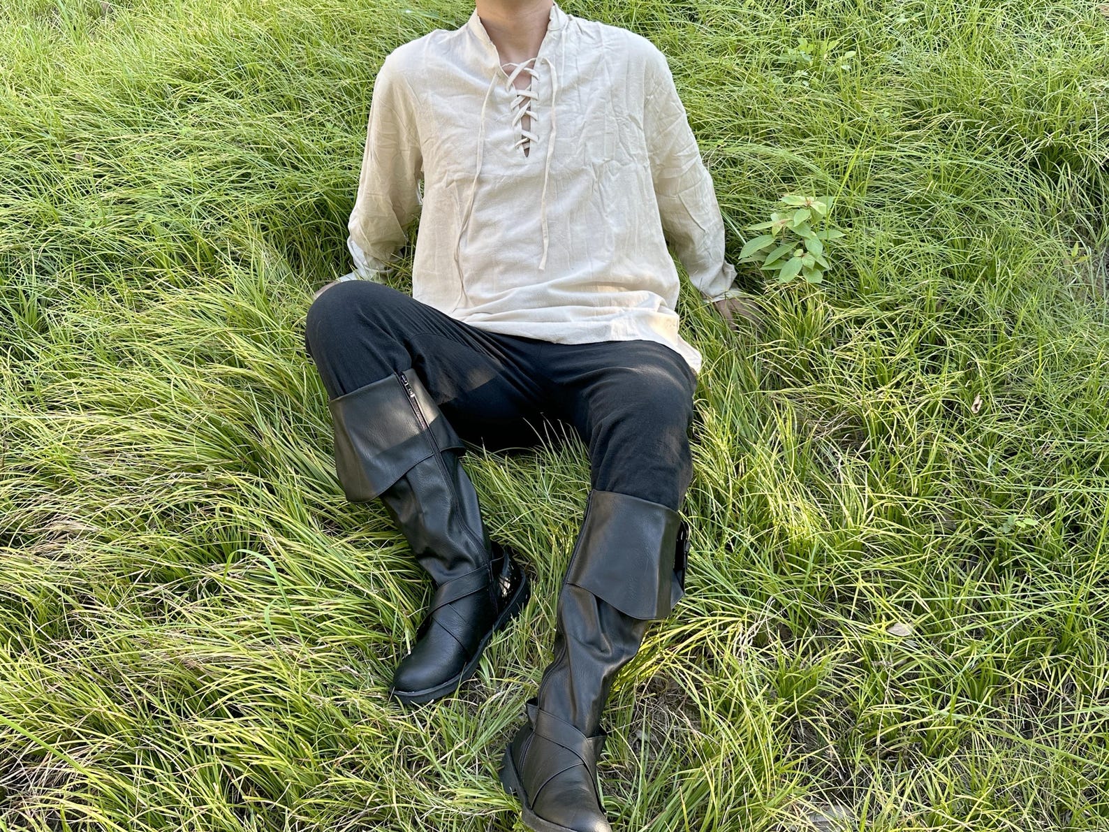 Beige Medieval Pirate Tunic, Gothic Cotton Men Tunic, Medieval LARP ...