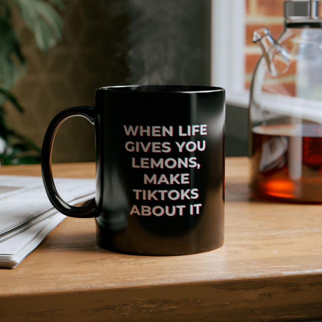 Tiktok Inspired Black Mug, Cool Coffee Cup for Gen Z, Dorm Mug ...