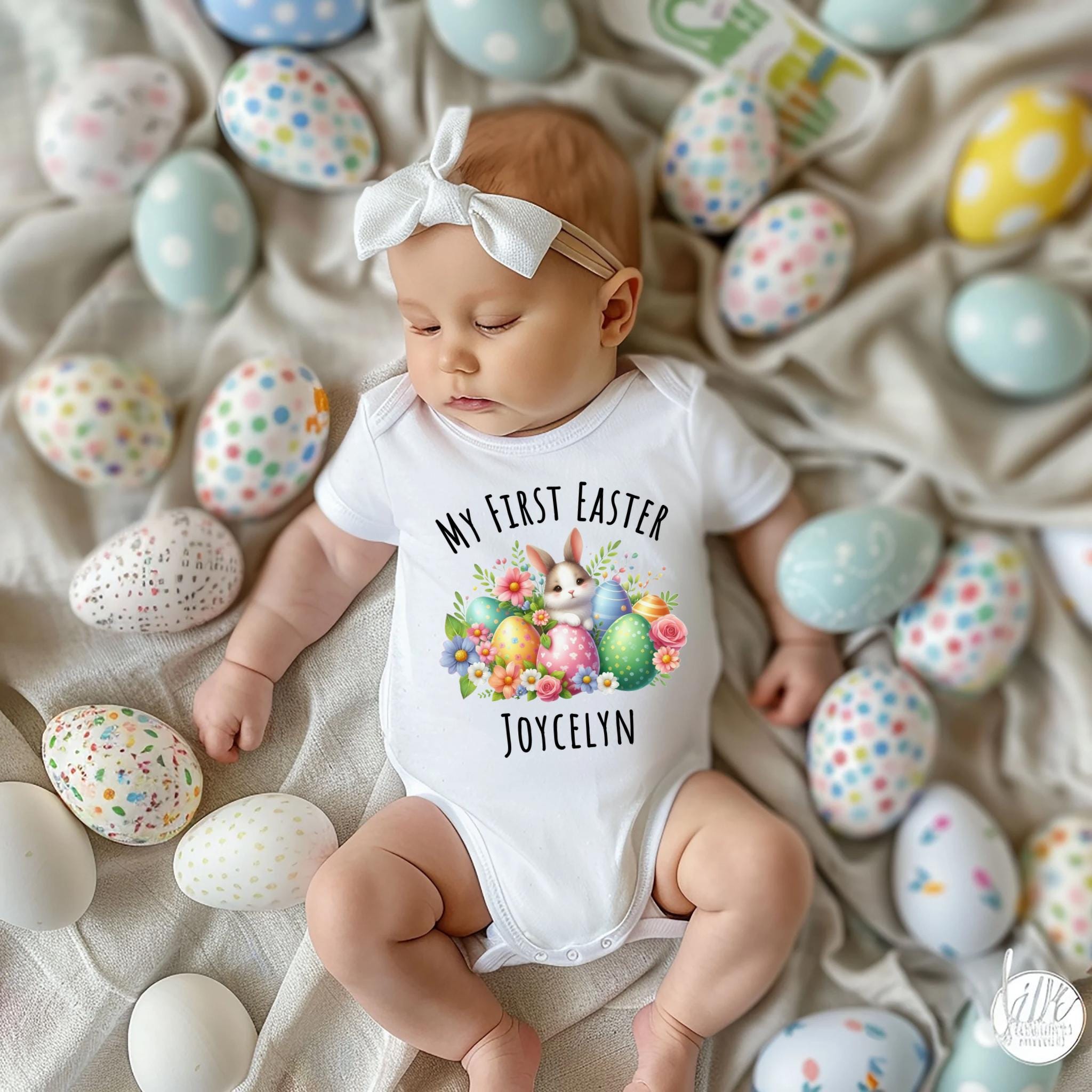 Personalized My First Easter/our First Easter Baby Bodysuit -white ...