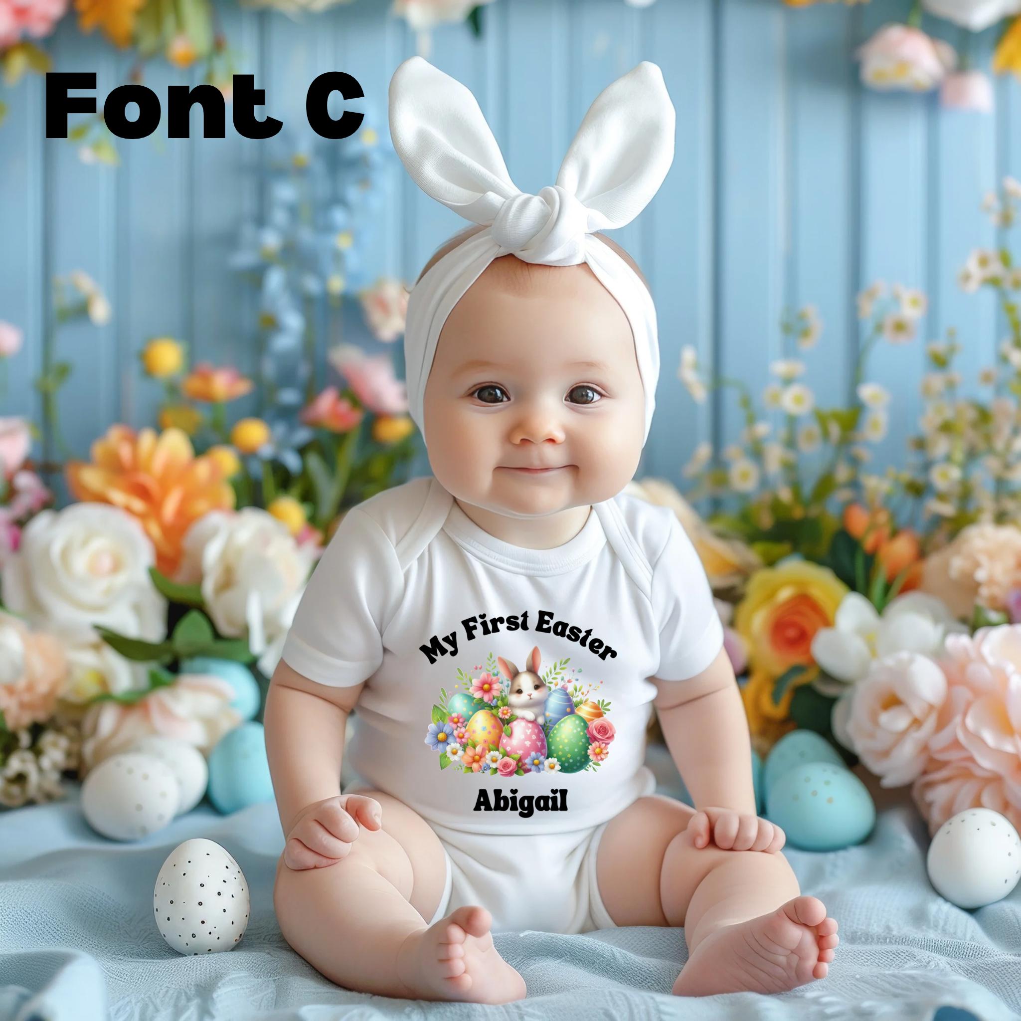 Personalized My First Easter/our First Easter Baby Bodysuit -white ...