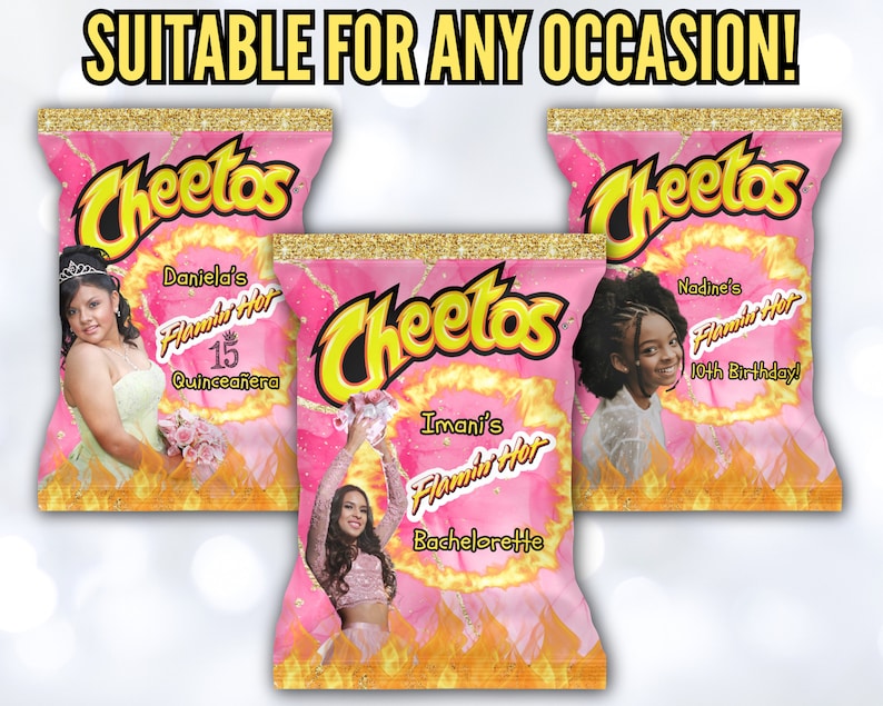 DIY Custom Pink Flamin Hot Cheetos Chip Bag Editable & Printable ...