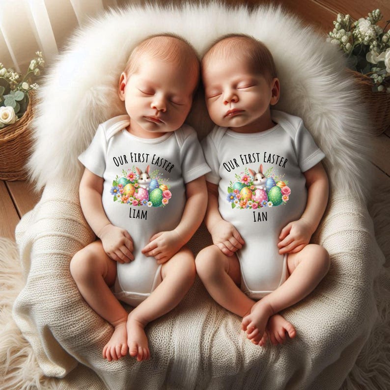 Personalized My First Easter/our First Easter Baby Bodysuit -white ...