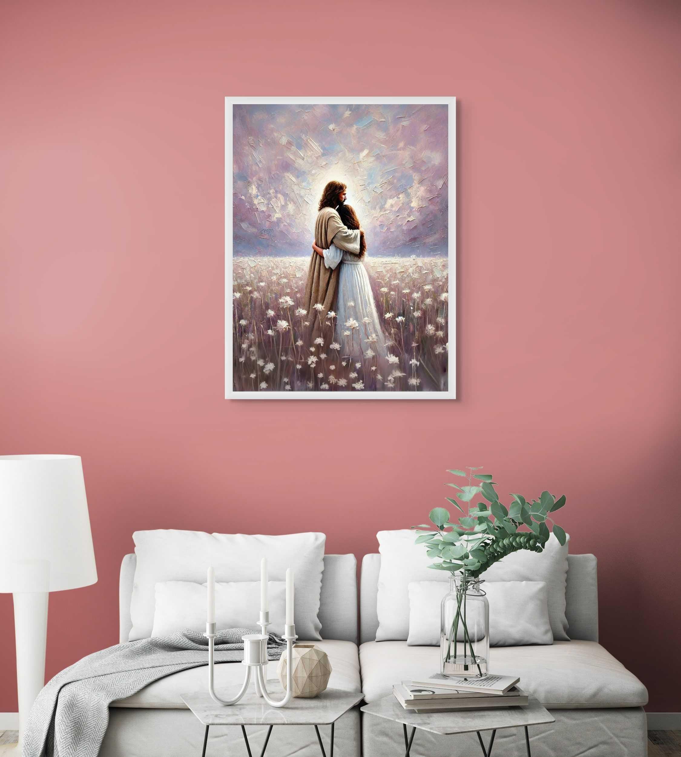 Love of Christ, Christian Wall Art, Jesus Hugging Woman, Jesus Print ...
