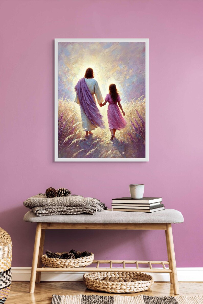 Walking With Christ, Digital Christian Art, Jesus With Girl, Jesus ...
