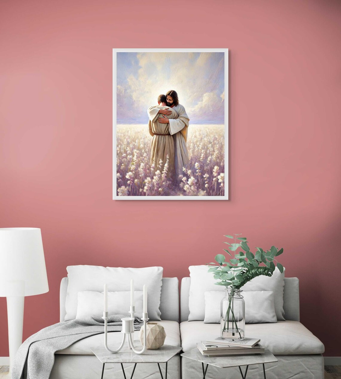 His Love, Christian Wall Art, Jesus Hugging Man, Jesus Prints ...
