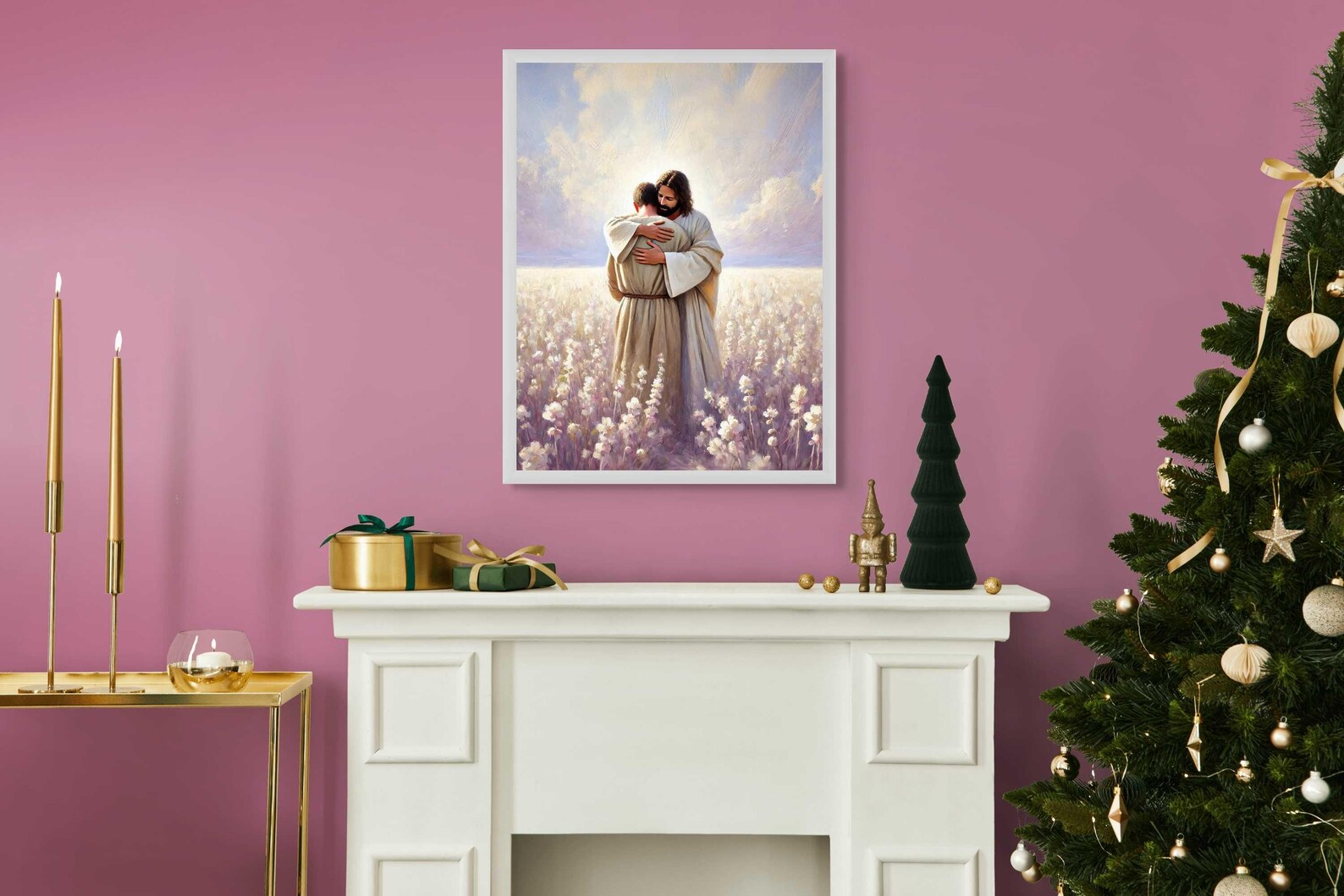 His Love, Christian Wall Art, Jesus Hugging Man, Jesus Prints ...