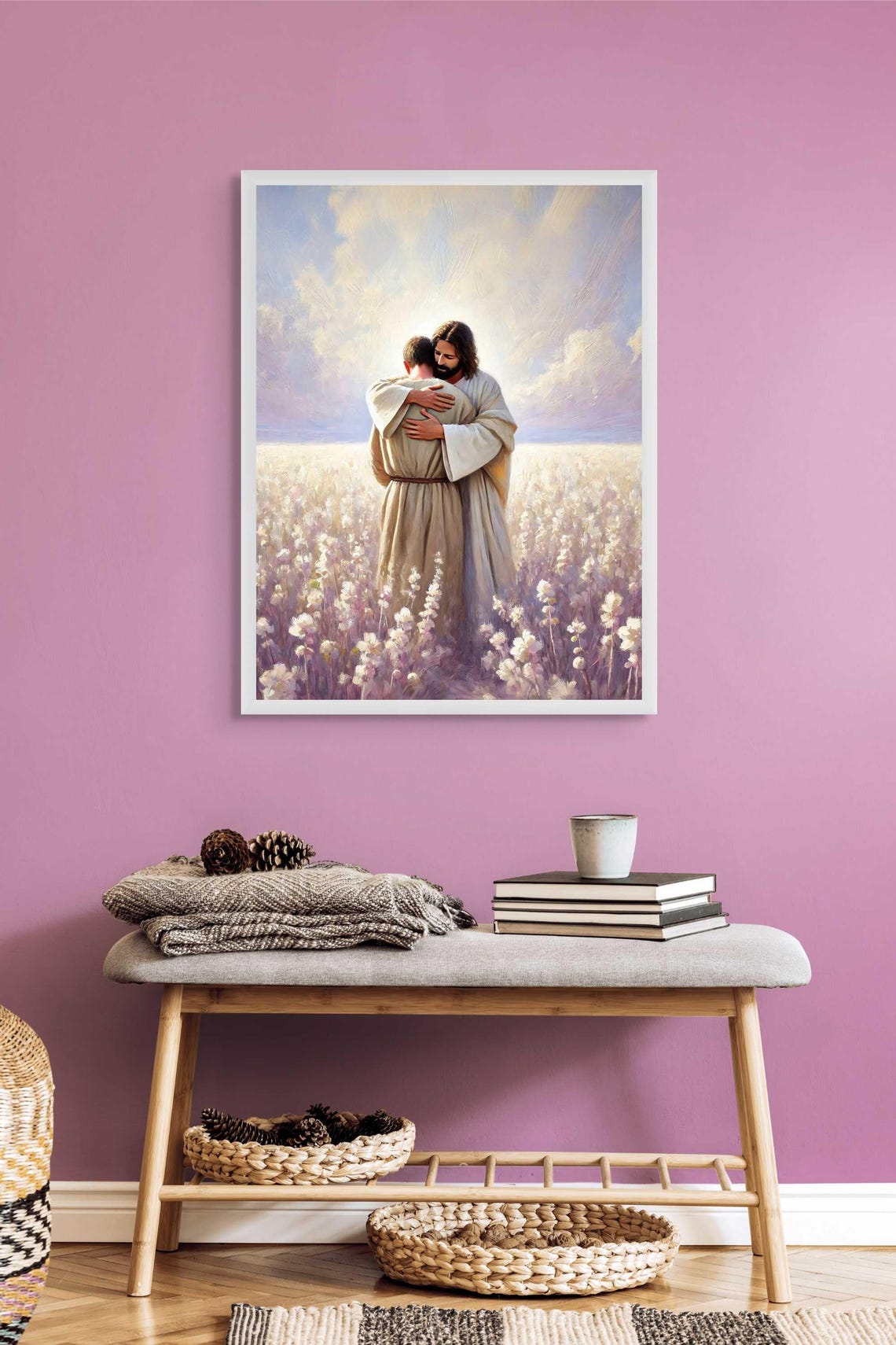 His Love, Christian Wall Art, Jesus Hugging Man, Jesus Prints ...