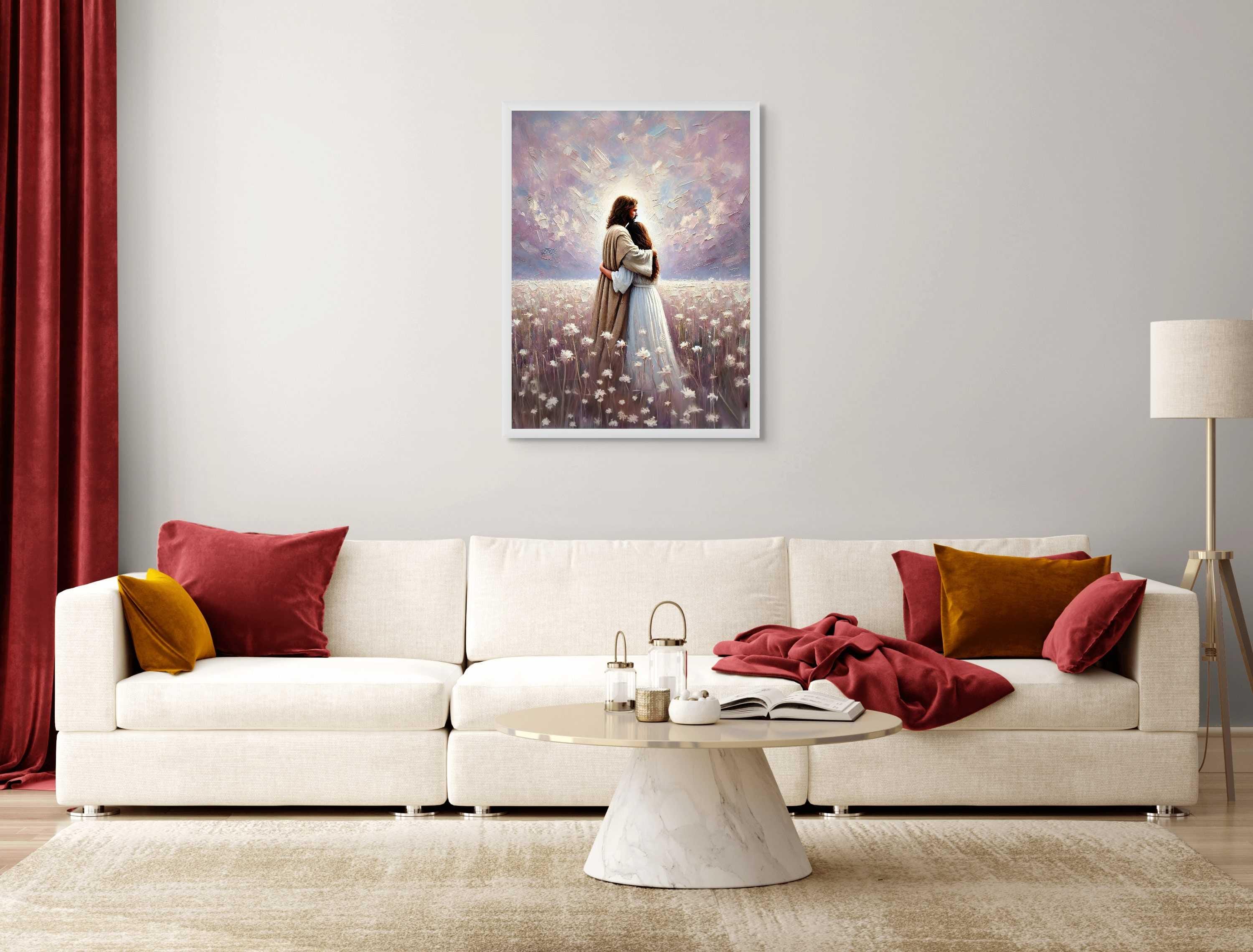 Love of Christ, Christian Wall Art, Jesus Hugging Woman, Jesus Print ...