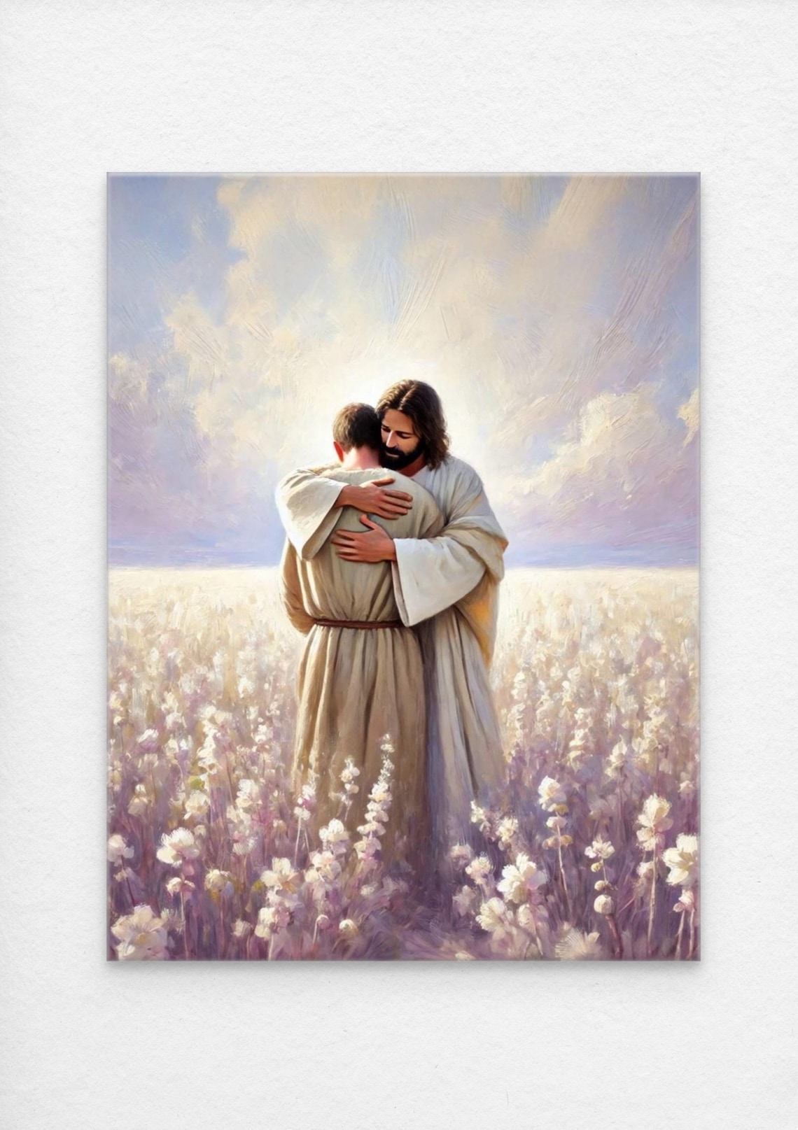 His Love, Christian Wall Art, Jesus Hugging Man, Jesus Prints ...