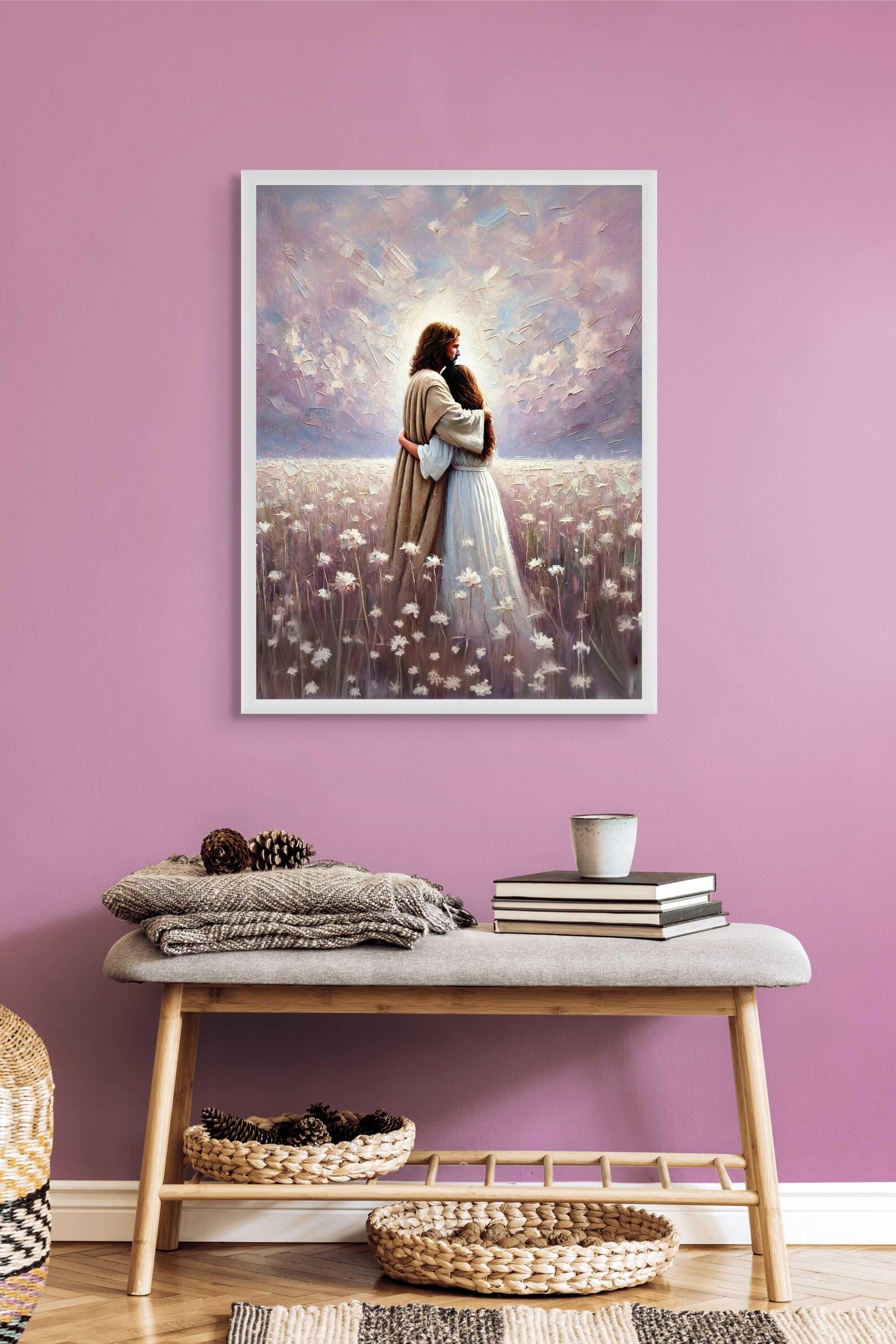 Love of Christ, Christian Wall Art, Jesus Hugging Woman, Jesus Print ...