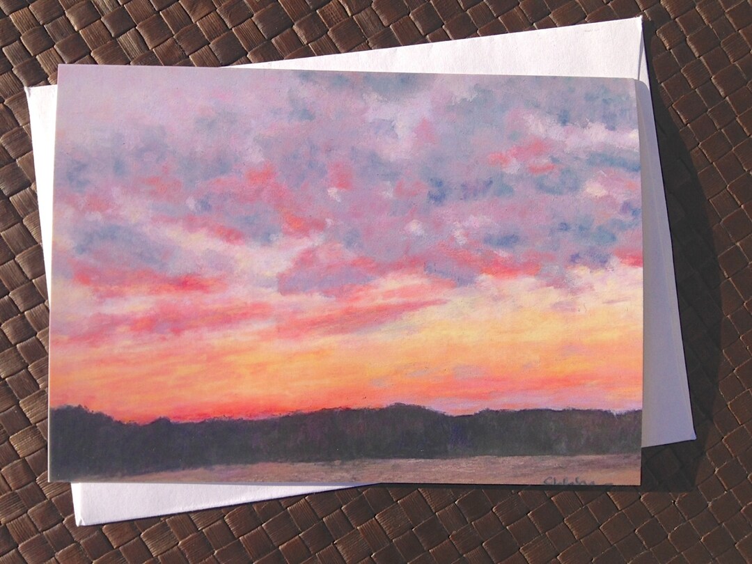 Evening Sky Sunset Note Cards, Set of 8 Blank Cards With Envelopes ...