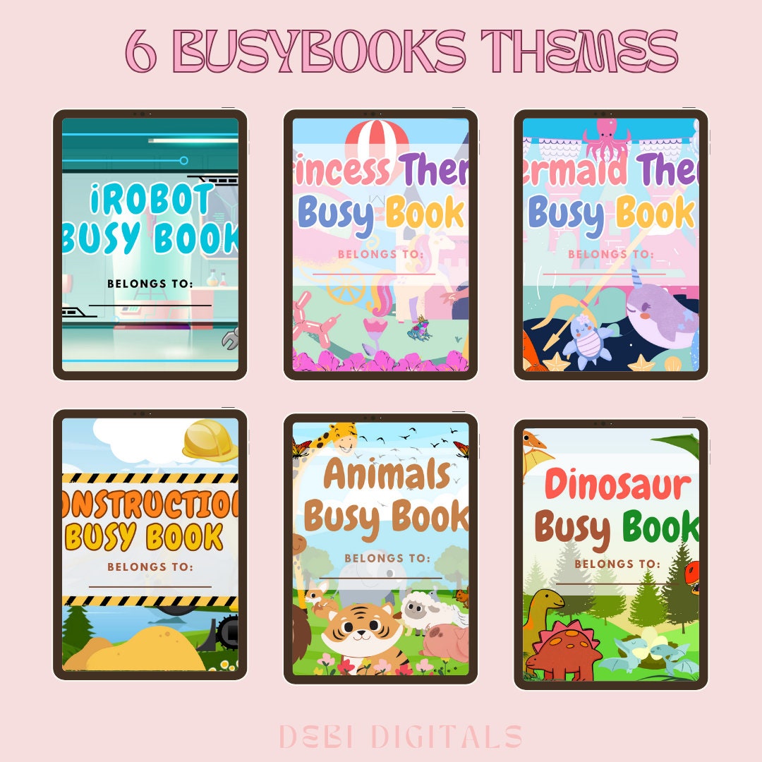 6 Theme Busybook, Kids Workbook, Toddlers, Quiet Book, Tracing ...