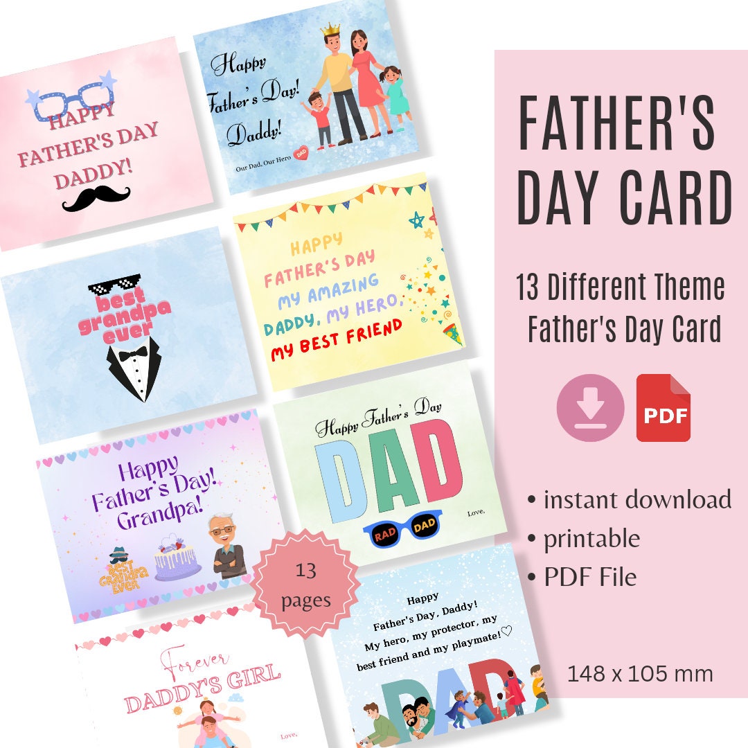 Father's Day Printable Card, Father's Day Gift, World's Best Dad Award ...