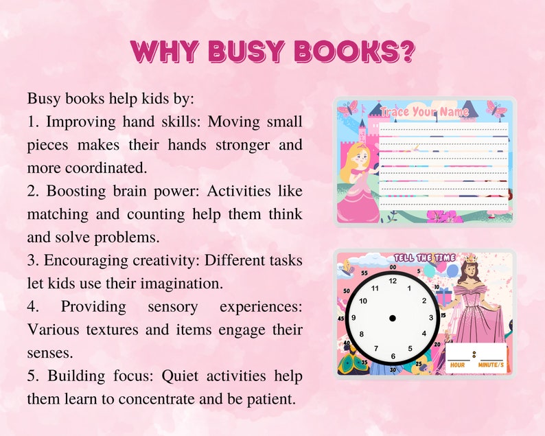 6 Theme Busybook, Kids Workbook, Toddlers, Quiet Book, Tracing ...